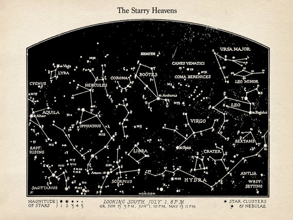 Digital Download Night Sky Stars Art Star Chart Print | Etsy