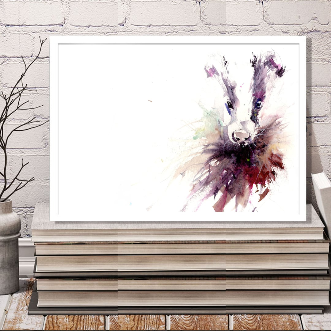 LIMITED Edition Print of BADGER Wall Art, Home Decor, Nursery Art ...