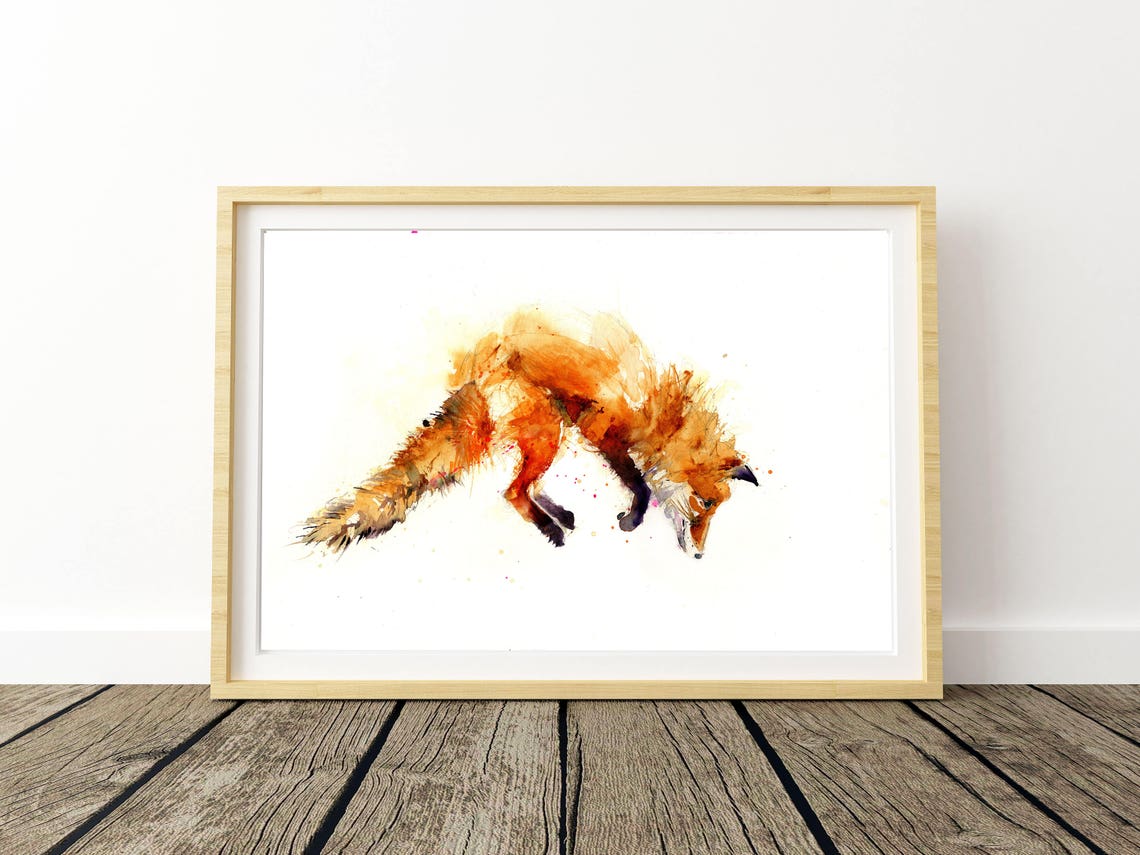 Gorgeous Leaping Fox Red Fox Print Home Decor Nursery Art - Etsy UK
