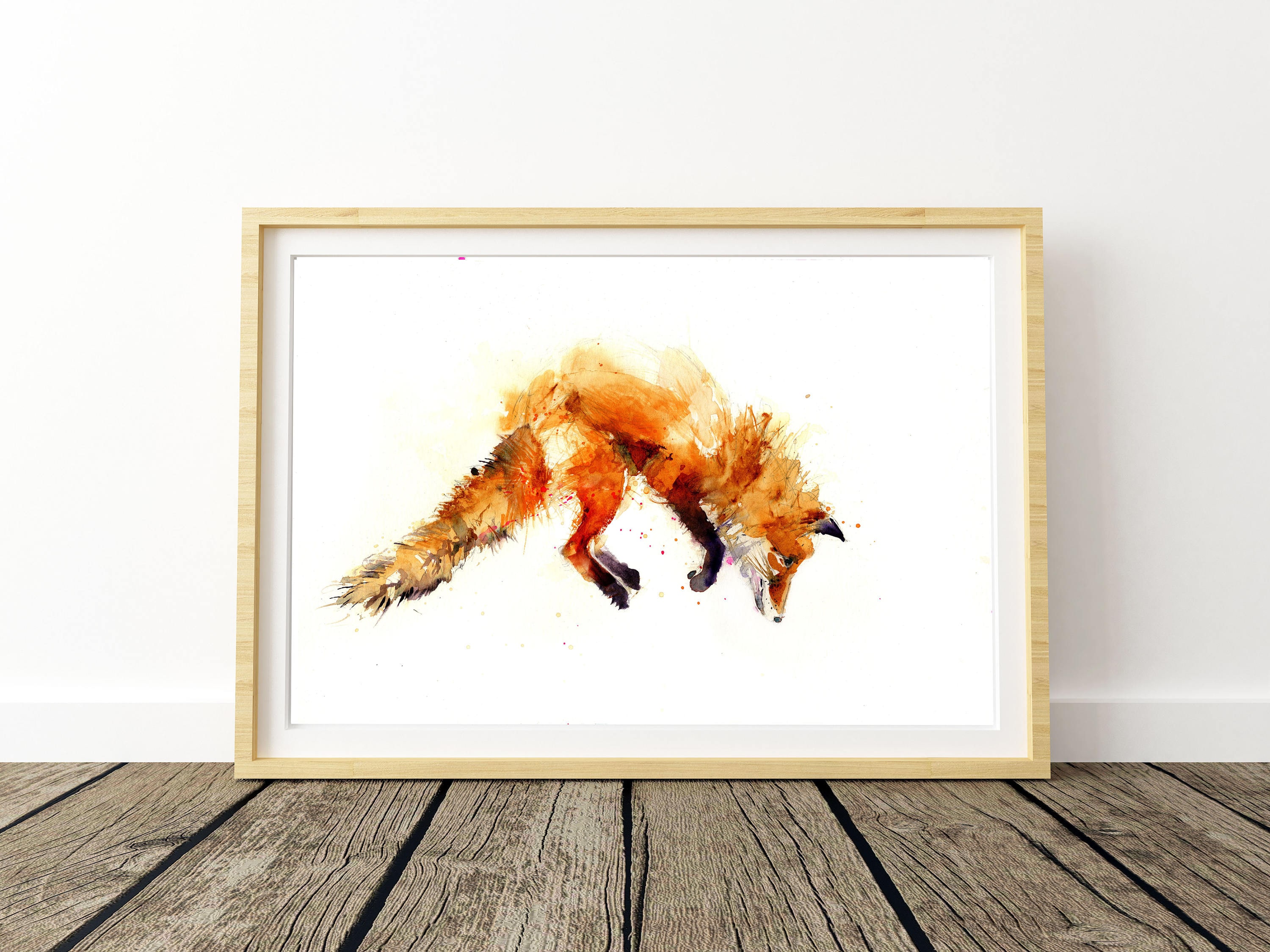 Gorgeous Leaping Fox Red Fox Print Home Decor Nursery Art - Etsy UK