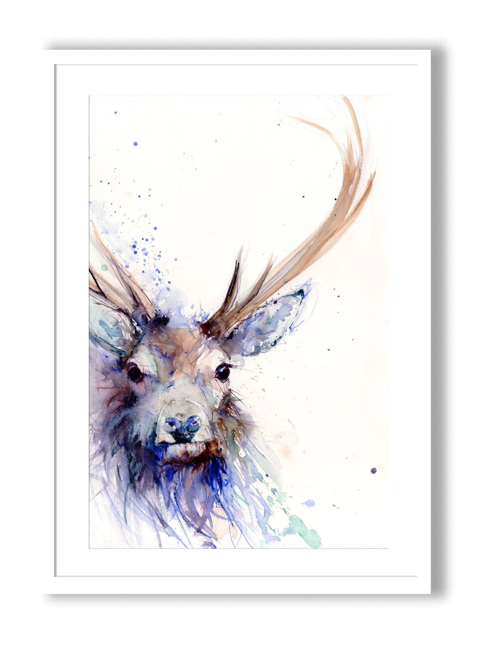 Stag print stag art stags wall artlimited edition print | Etsy
