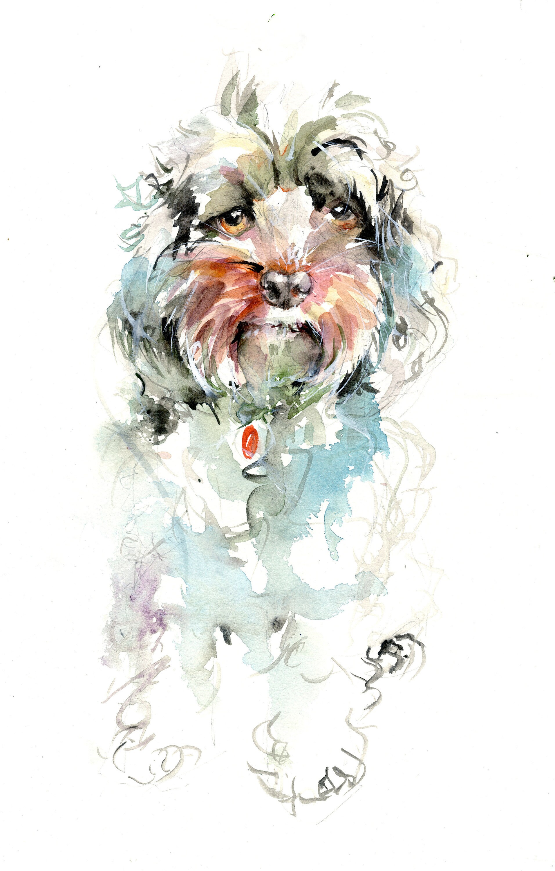 Cockerpoo Dog Print Watercolour Painting Print Colourful Dog - Etsy UK
