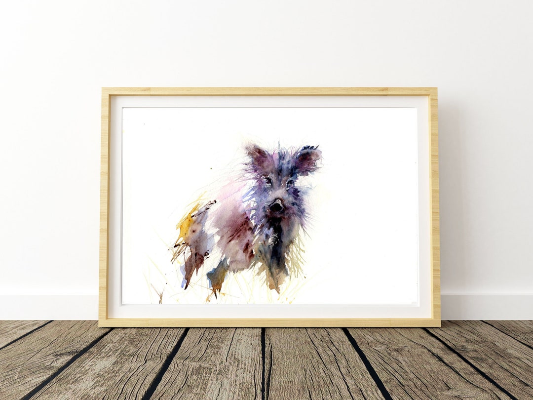 Wild Boar Watercolour Print, Wildlife Art, Pig Art Print, Hand Signed ...
