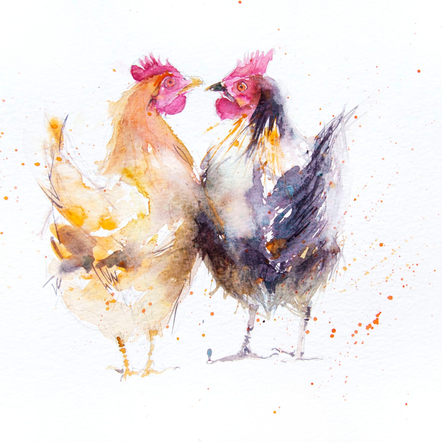 Hen Chicken Print From Original Painting Limited Edition - Etsy