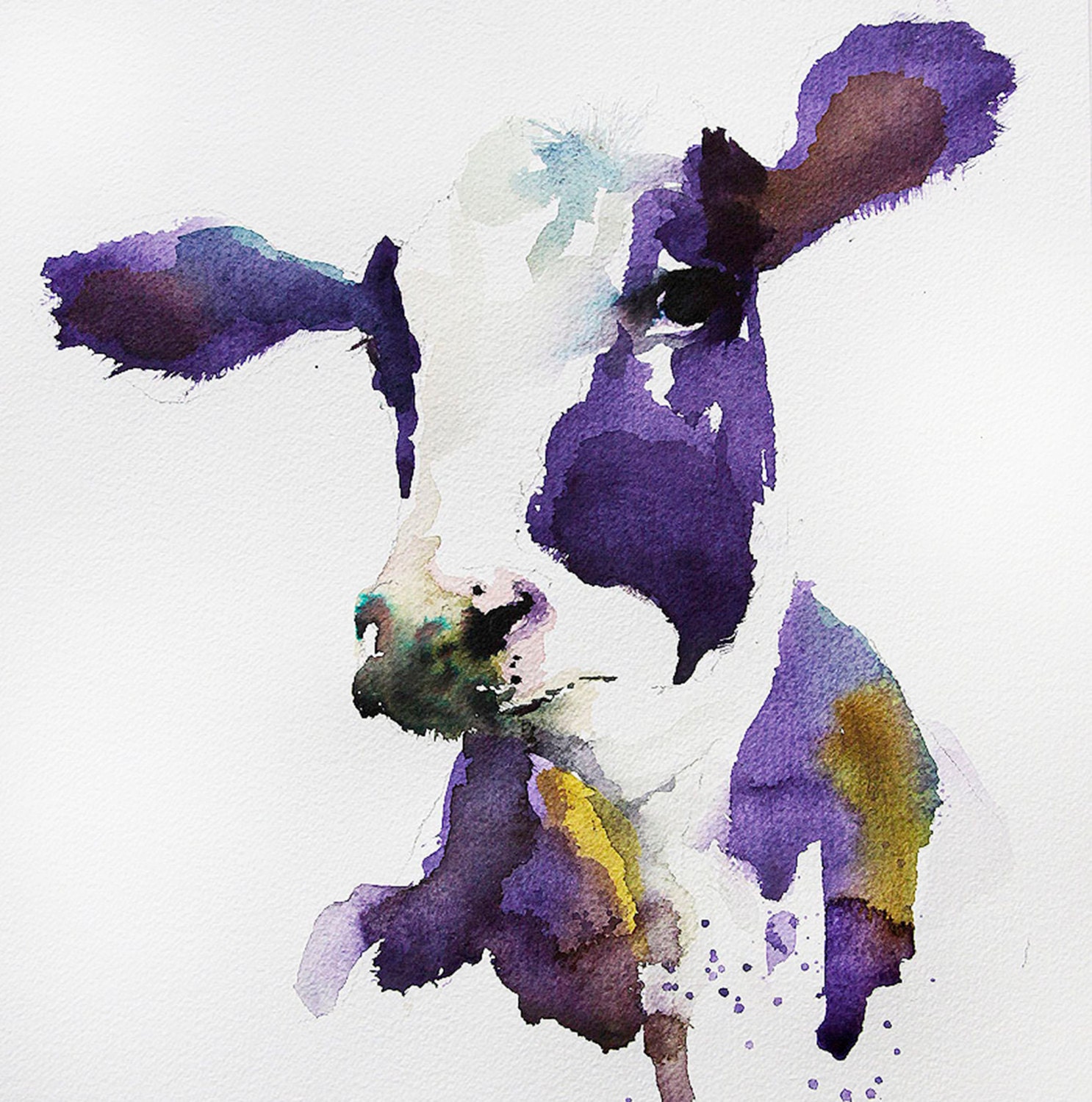 Cow art Print of my DAIRY COW art watercolour print original | Etsy