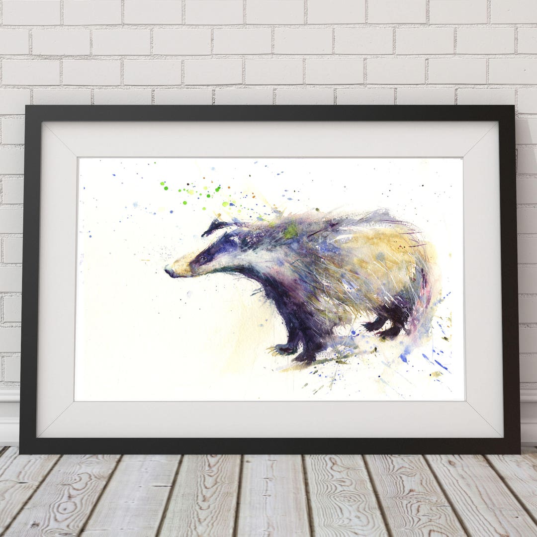 LIMITED Edition Print of BADGER Wall Art, Home Decor, Nursery Art ...