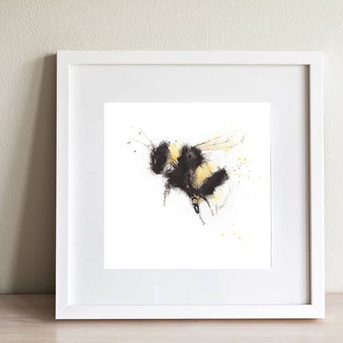 Bee Happy Bee Art Bee Print Bee Watercolor Watercolor Home - Etsy