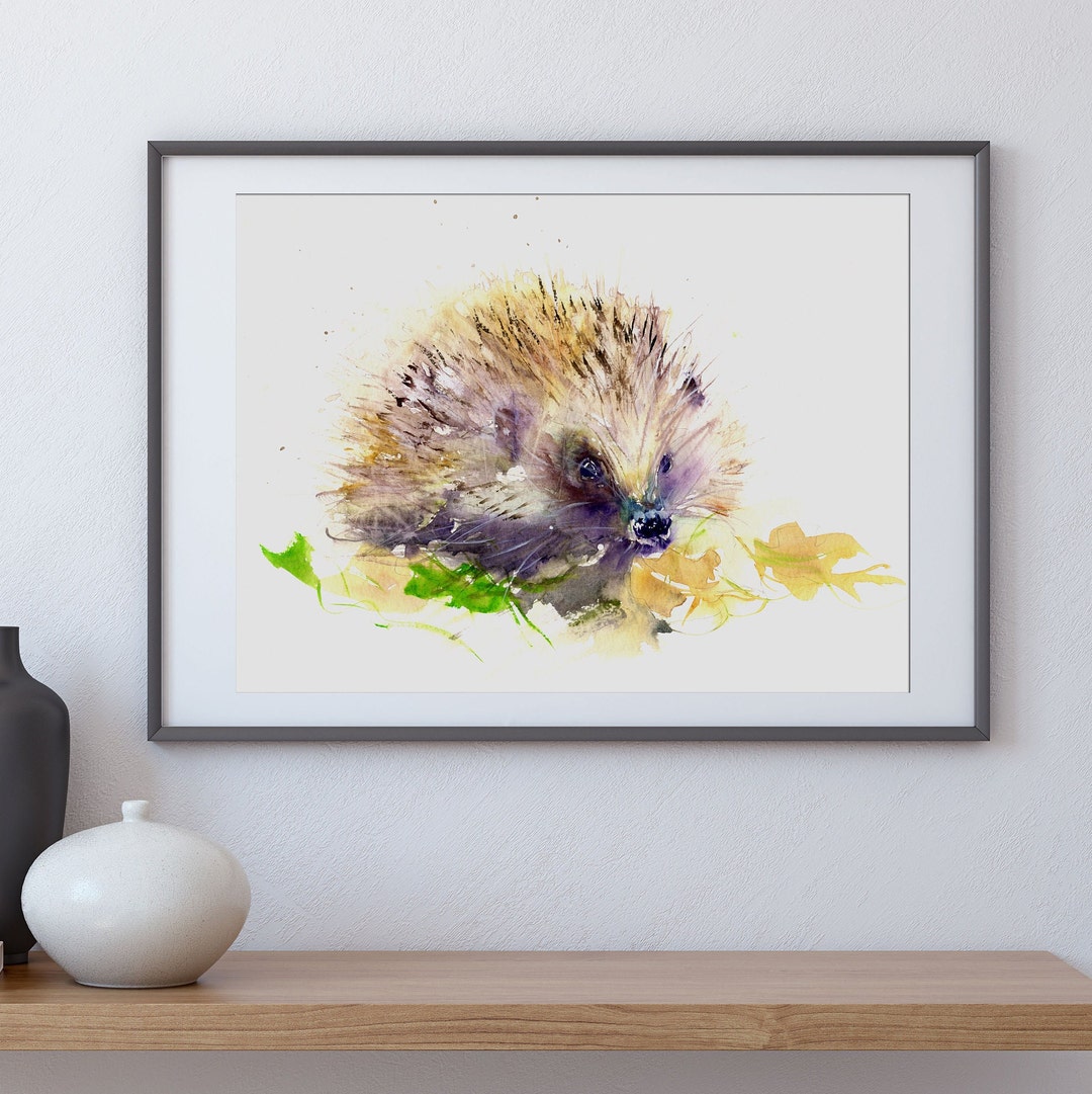Hedgehog Watercolor Print: Limited Edition Animal Art - Etsy