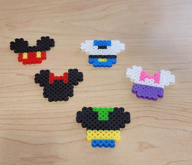 BUNDLE* Perler Bead Mickey Heads -- Mickey, Minnie, Donald, Daisy ...