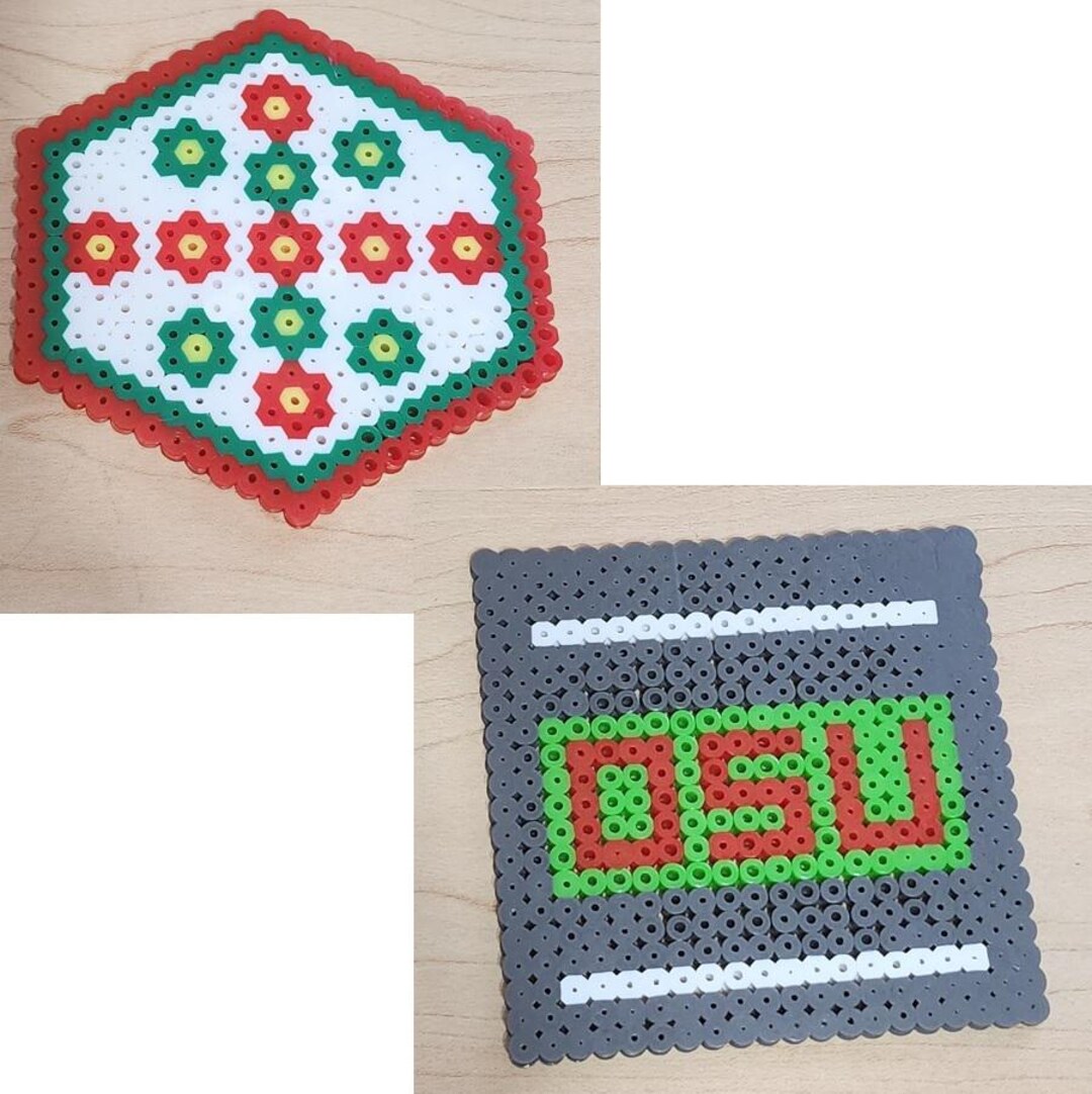 Perler Bead Coasters the Ohio State University OSU, Christmas Flowers ...