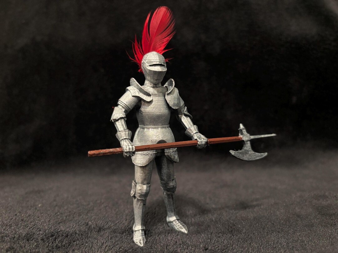 15th Century Knight in Plate Armor With Halberd - 1/18 Scale (90mm ...