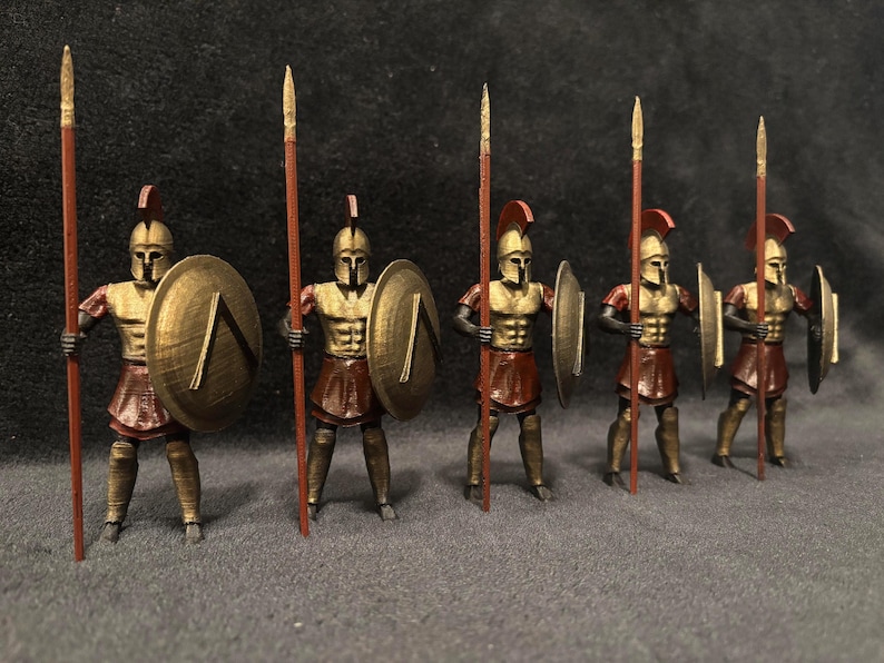 Spartan Warrior Phalanx: Hand-painted Greek Hoplite Figures (90mm) - Etsy