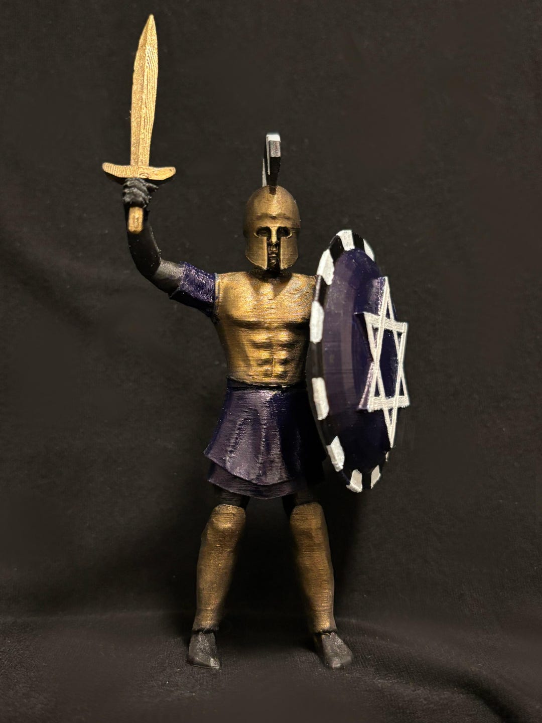 Greek Warrior With Corinthian Helmet, Ornate Striped Crest, Shield and ...