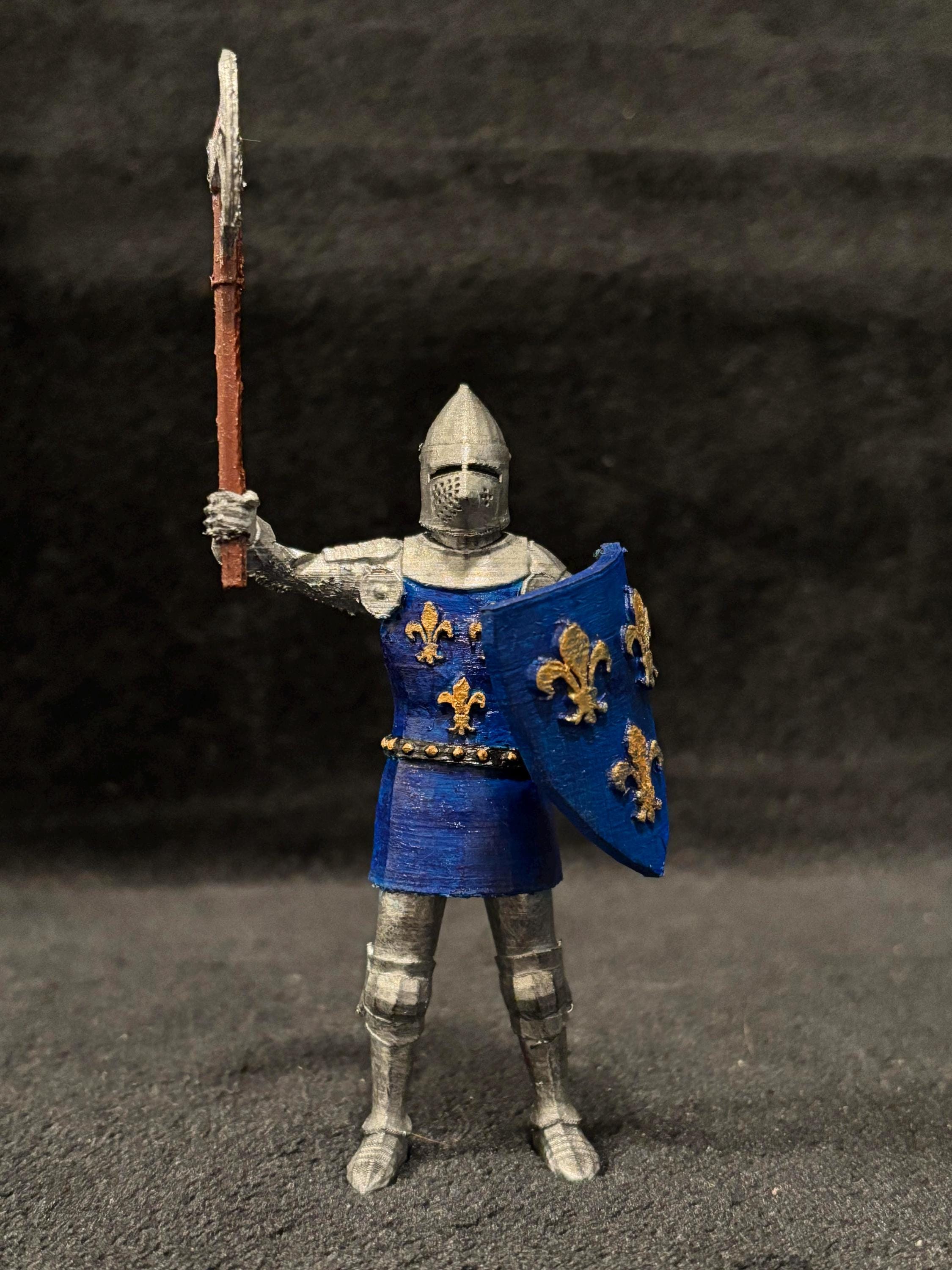 French Knight, 1/18 Scale (90mm) Miniature, High Medieval Period, 3D ...