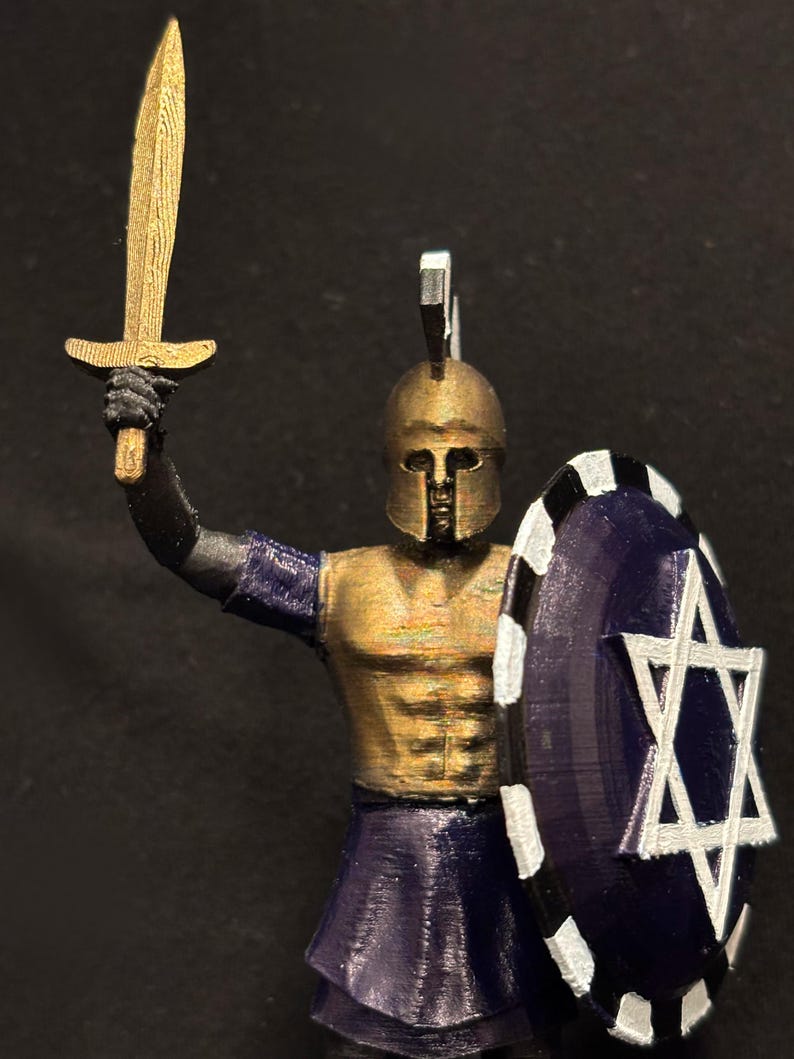 Greek Warrior With Corinthian Helmet, Ornate Striped Crest, Shield and ...