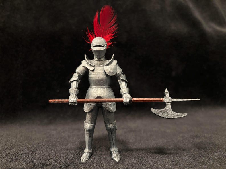 15th Century Knight in Plate Armor With Halberd - 1/18 Scale (90mm ...