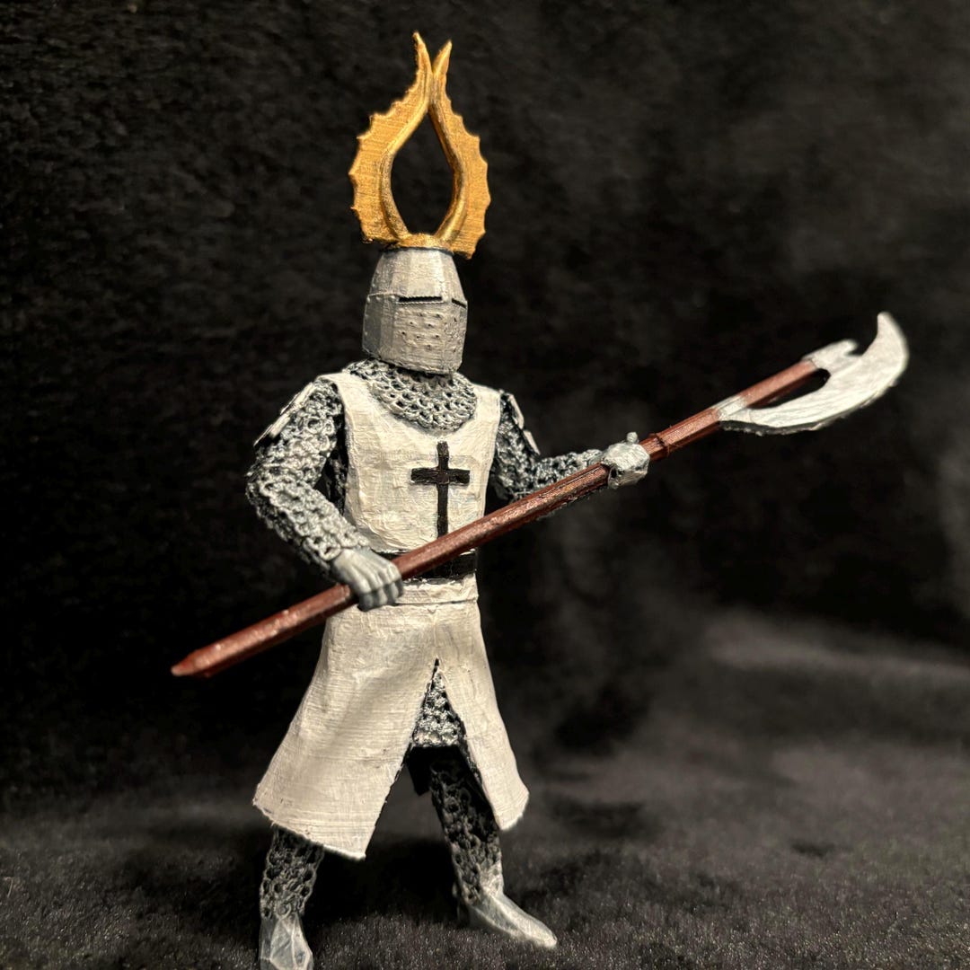 Teutonic Knight With Ornate Crested Helm and Bardiche, 1/18 90mm ...
