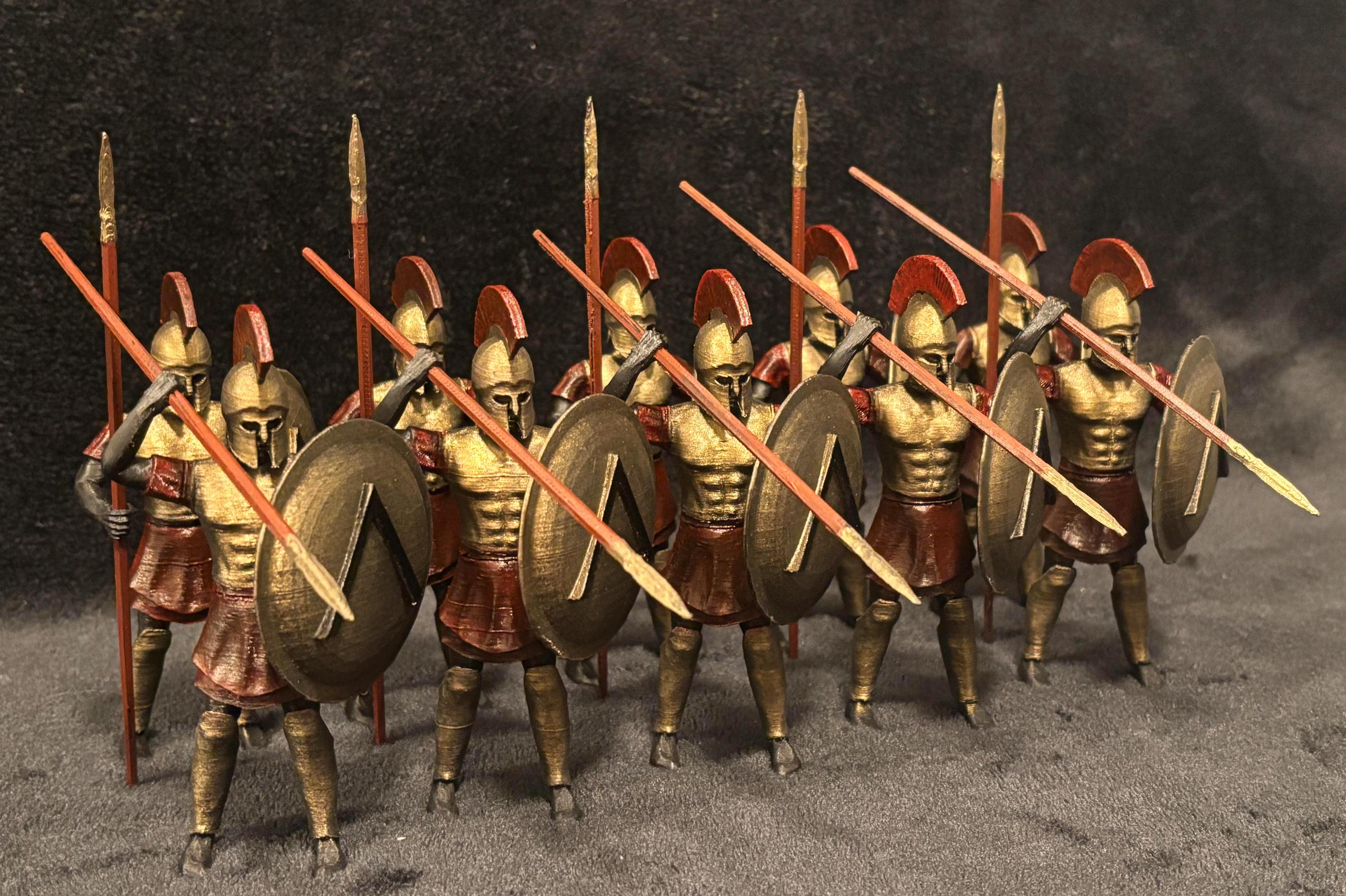 Spartan Warrior Phalanx: Hand-painted Greek Hoplite Figures (90mm) - Etsy