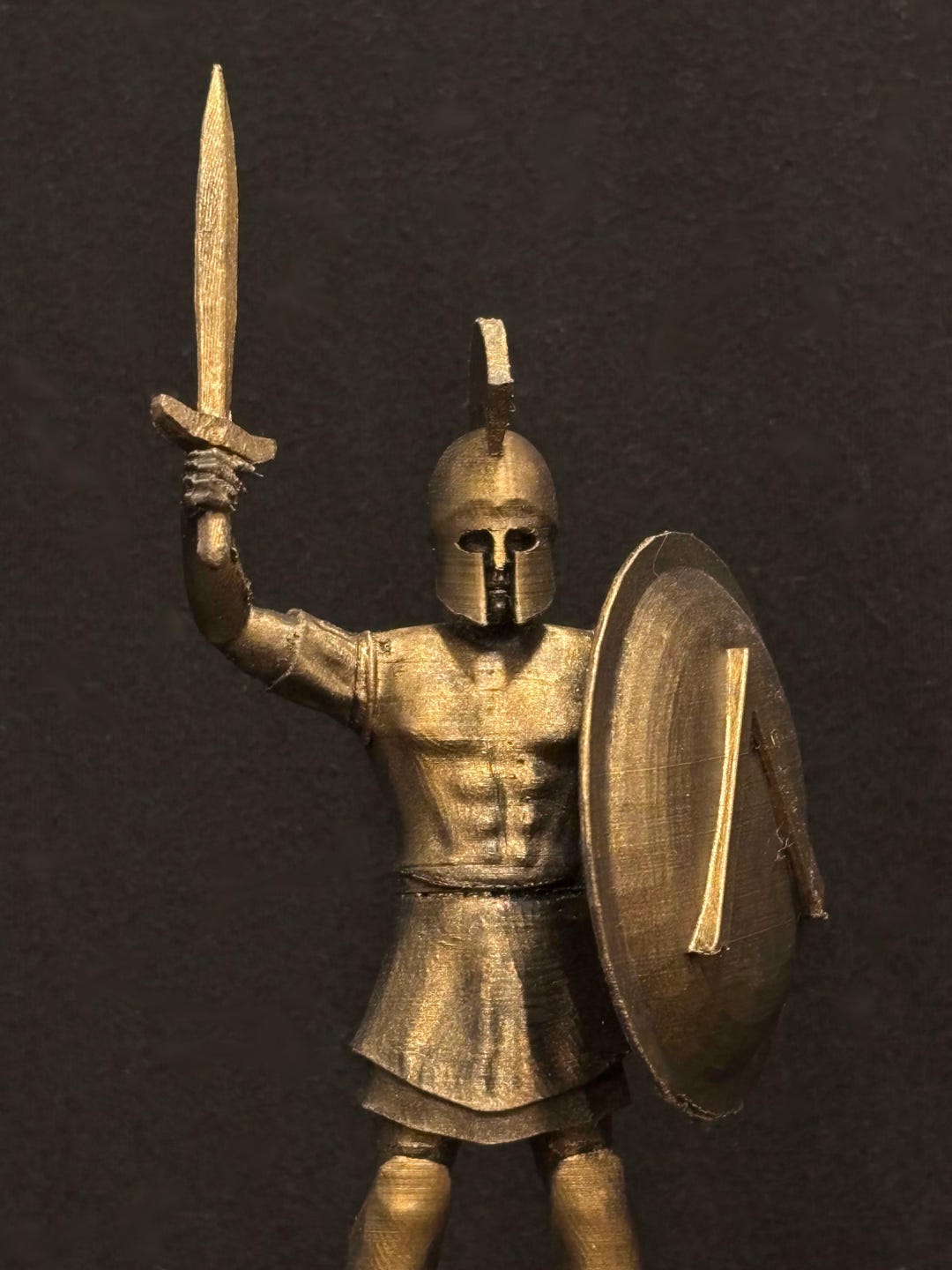Spartan Warrior Statue With Corinthian Helmet, Sword and Shield, Muscle ...