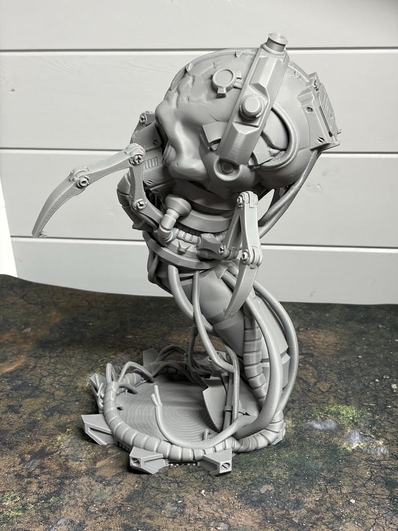 3D Printed Servant Skull Dice Tower - Cyberpunk Martian Priest Machine ...
