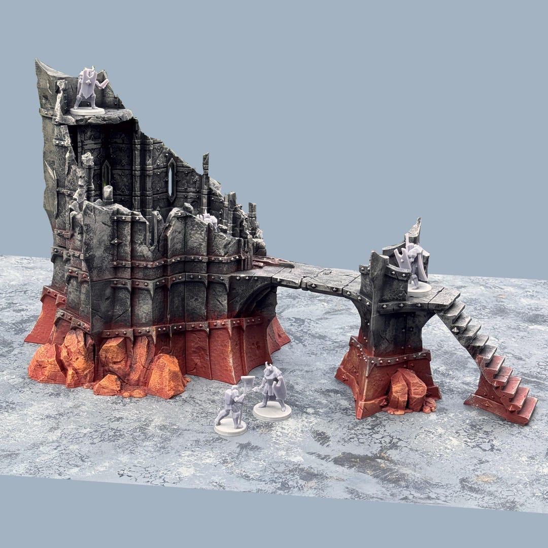 Ruined Chaotic Castle - 3D Printed Evil Fantasy Demonic Sorcerer's Keep ...