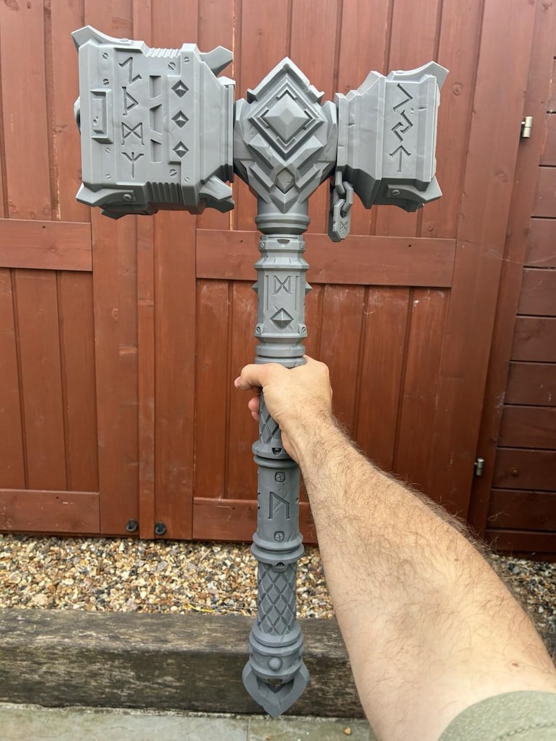 Warhammer Space Viking Rune Hammer Prop 3D Printed Full Scale Life Size ...