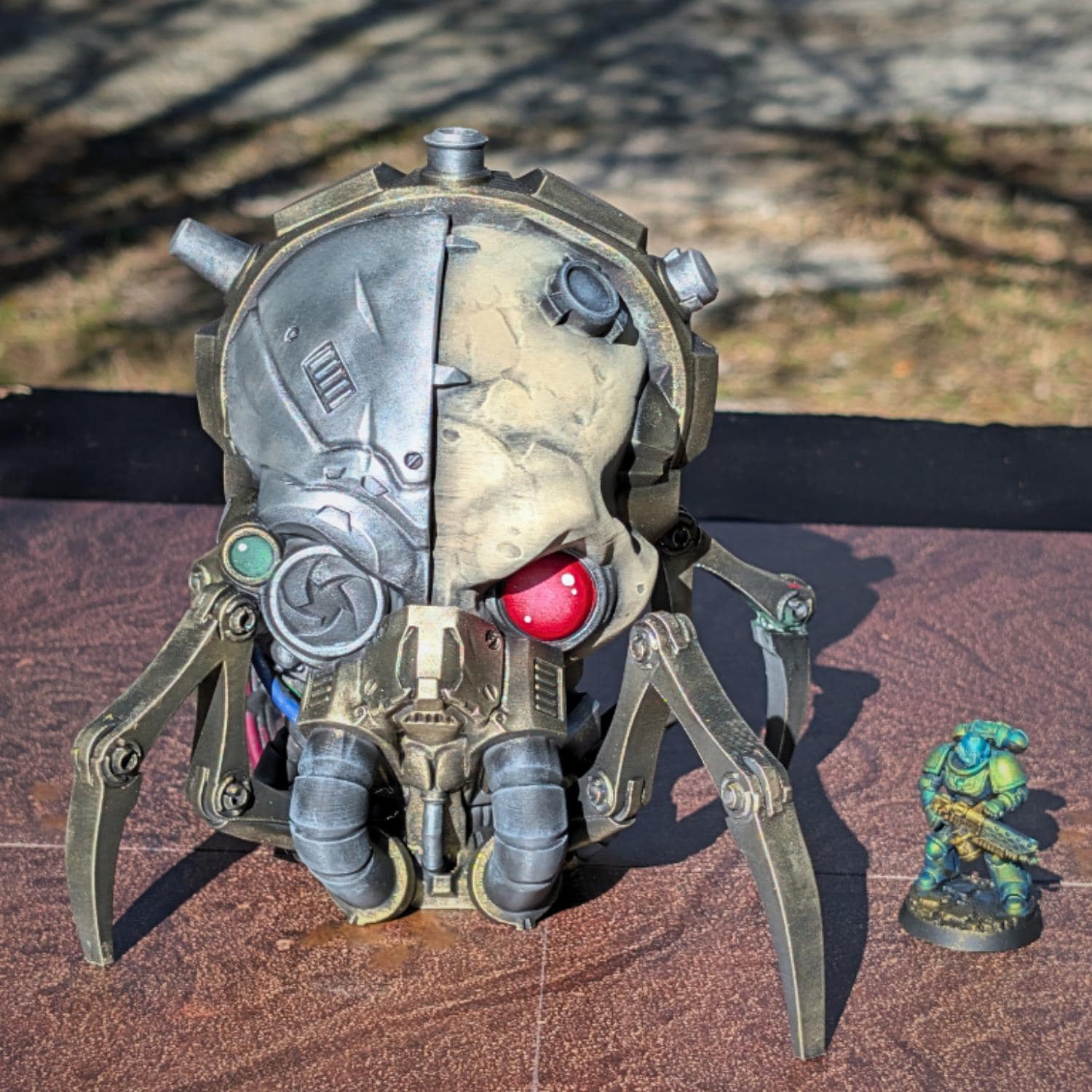 3D Printed Servant Skull Dice Tower - Cyberpunk Martian Priest Machine ...
