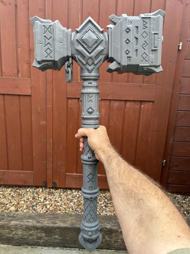 Warhammer Space Viking Rune Hammer Prop 3D Printed Full Scale Life Size ...