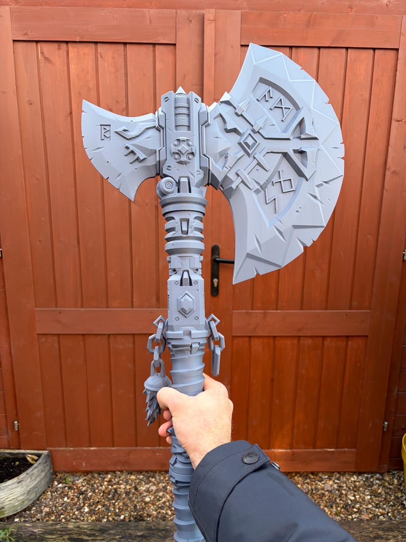 Vargr Steel Space Viking Rune Axe Full Scale 3D Printed Cosplay Weapon ...