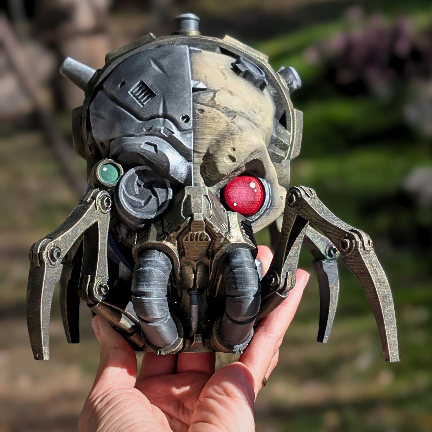 3D Printed Servant Skull Dice Tower - Cyberpunk Martian Priest Machine ...