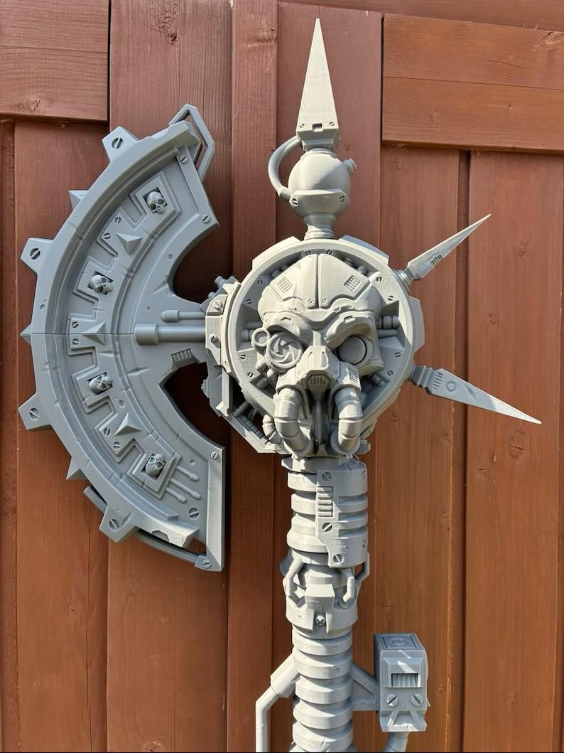 3D Printed Cyber Priest Axe: Full Scale Sci-fi Cosplay Prop - Etsy