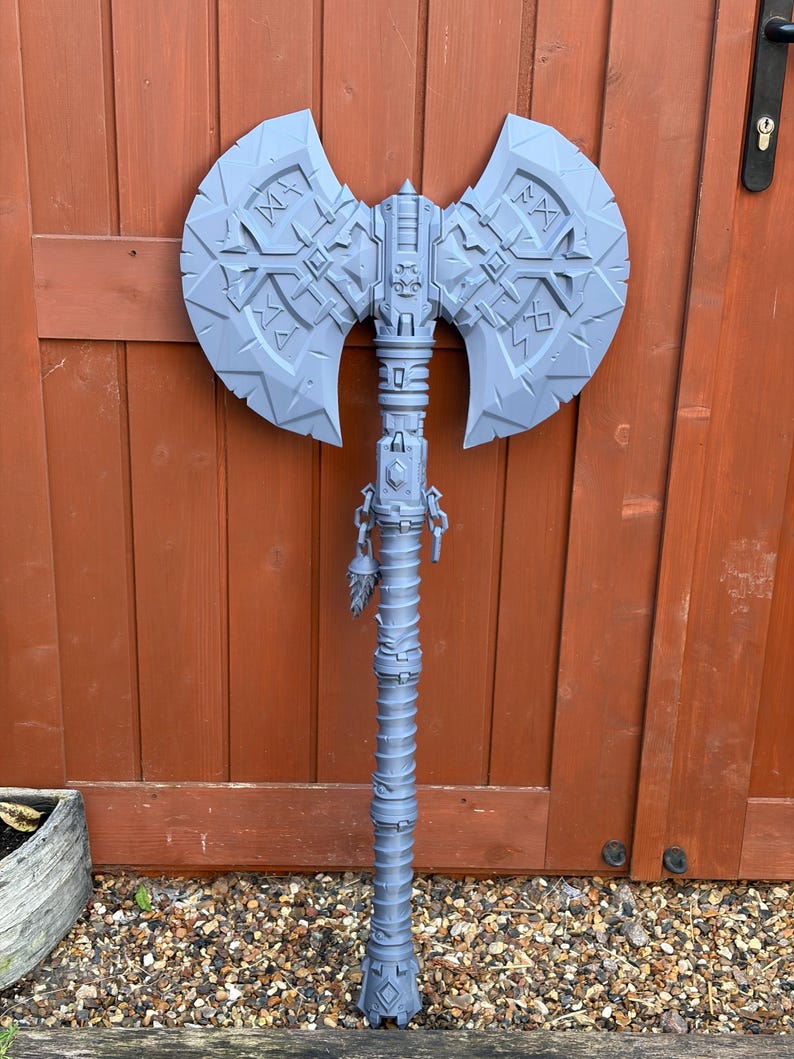 Vargr Steel Space Viking Rune Axe Full Scale 3D Printed Cosplay Weapon ...
