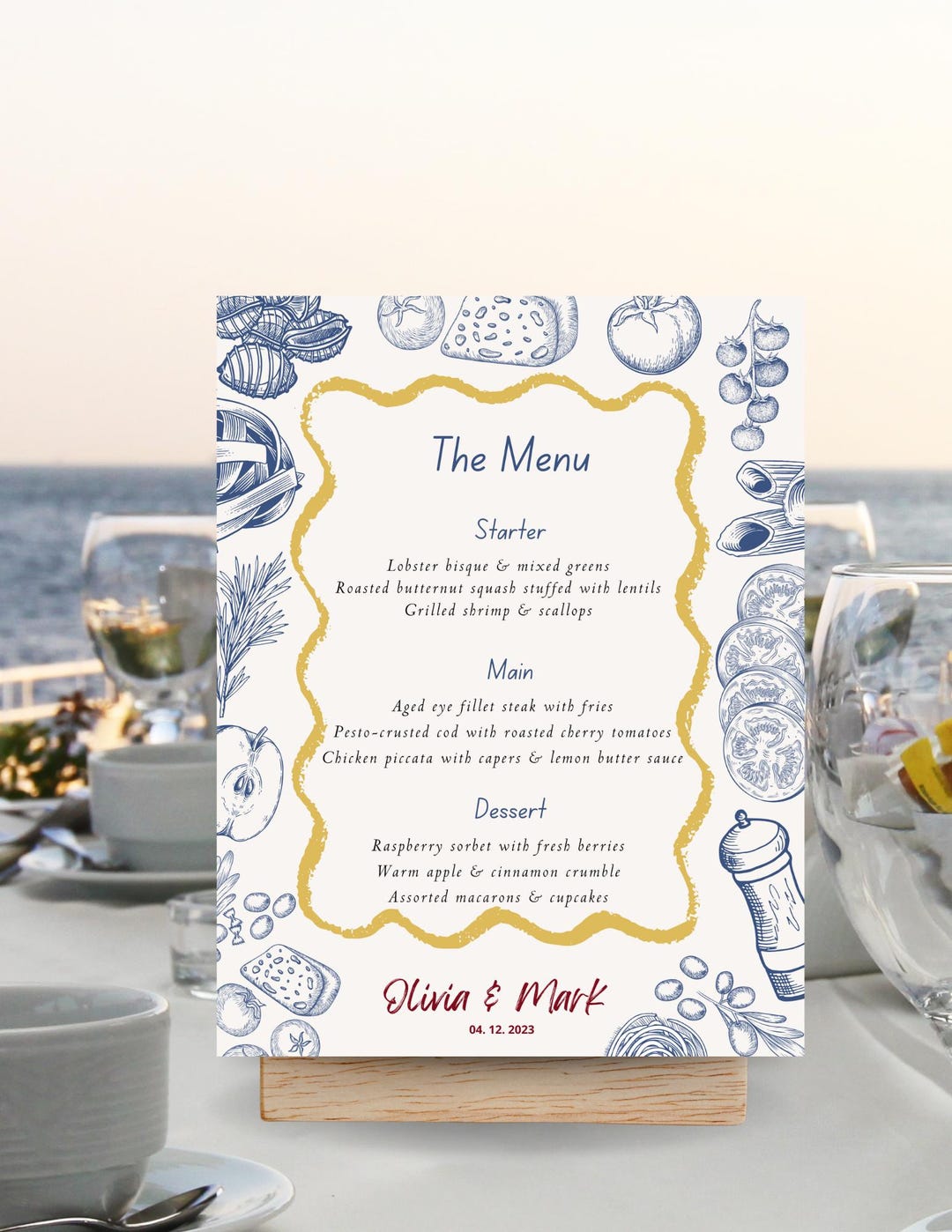 Italian Dinner Menu Template | Beachside Brunch Menu | Editable Dinner ...
