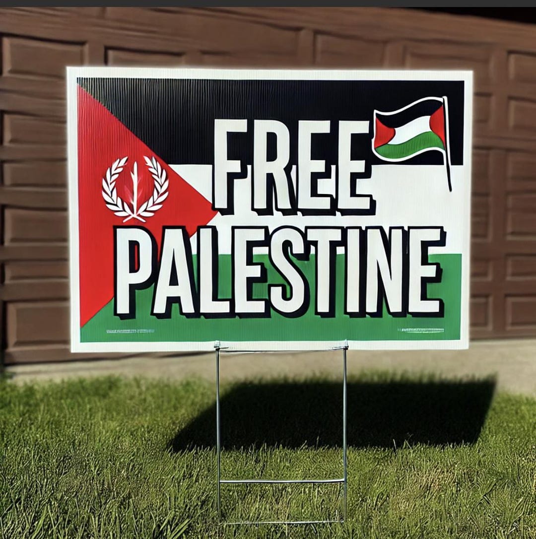 Free Palestine Lawn Sign Activist Yard Sign for Palestinian Solidarity ...