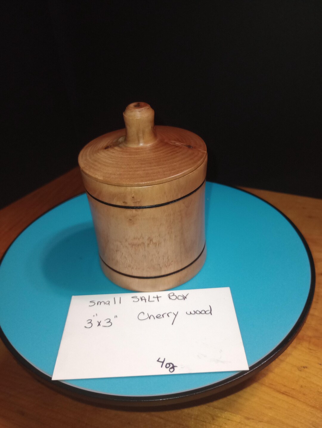 Cherry Wood Saltbox With Lid.finished Utlity Box Turned From Cherry ...