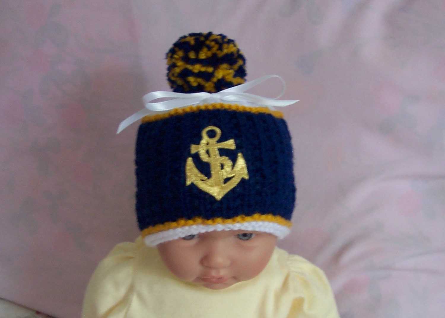Nautical baby Sailor hat cap beanie 0-12M Sailor baby cute | Etsy