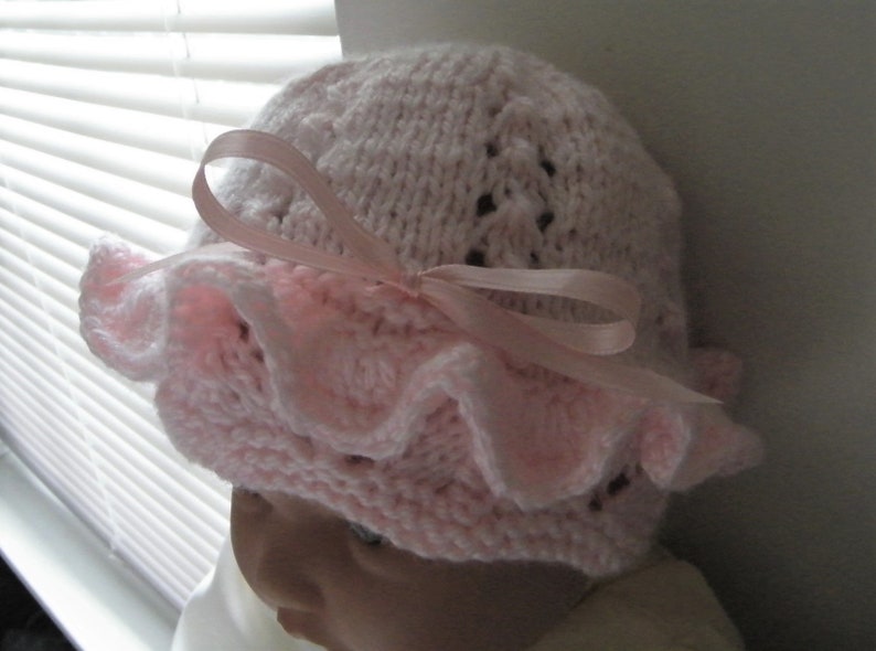 Handmade Pink Ruffled Edge Baby Girls Hat - Etsy