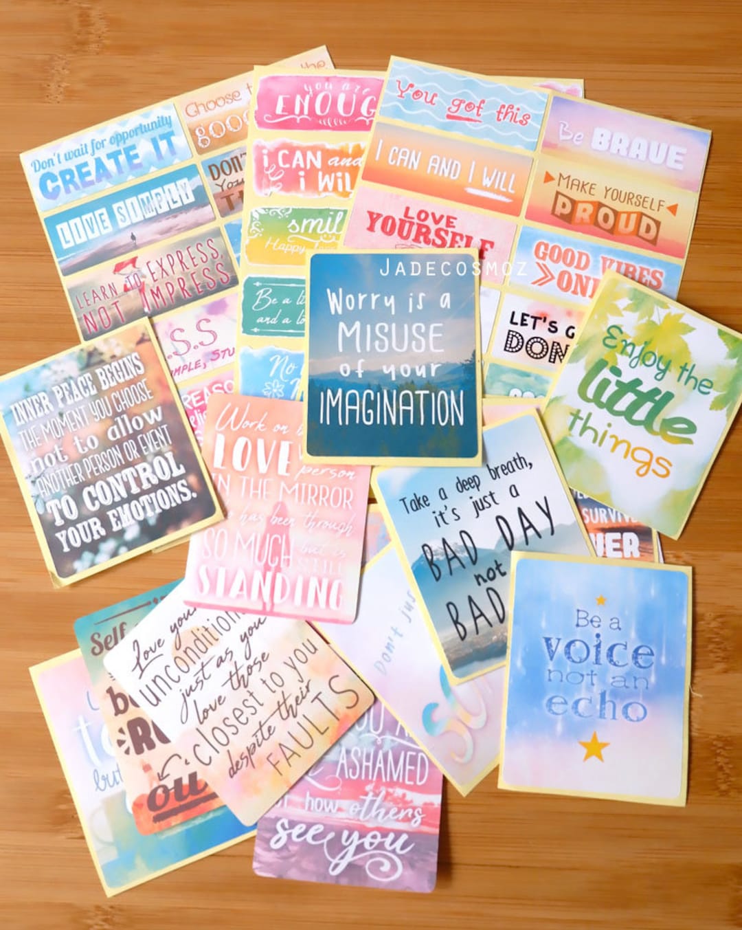 52 Large Inspirational Stickers Positive Sticker Set - Etsy