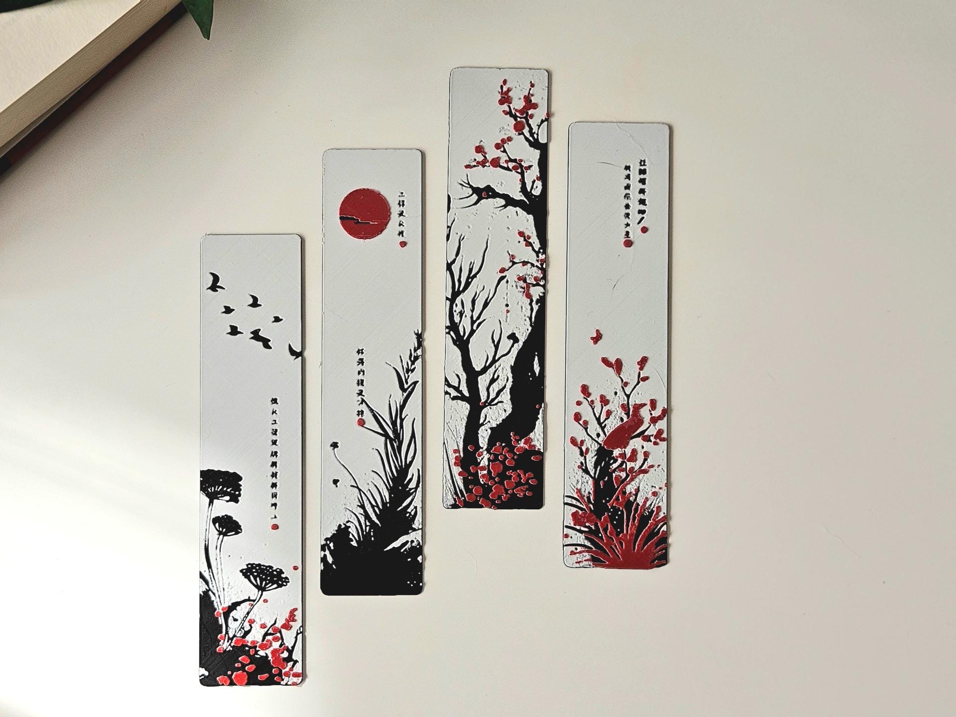 Japanese Blossom Bookmarks (set of 4) - Etsy