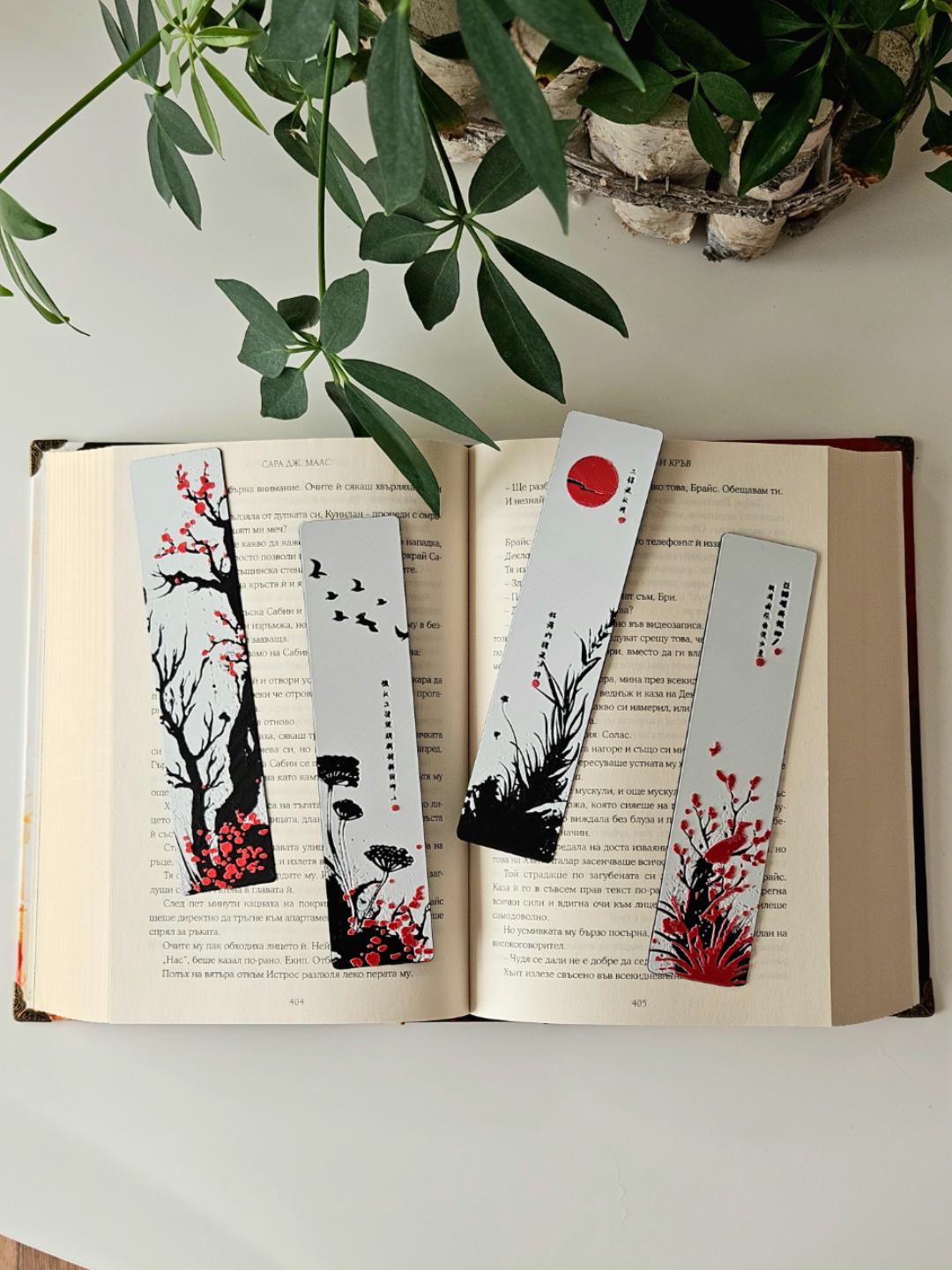Japanese Blossom Bookmarks (set of 4) - Etsy