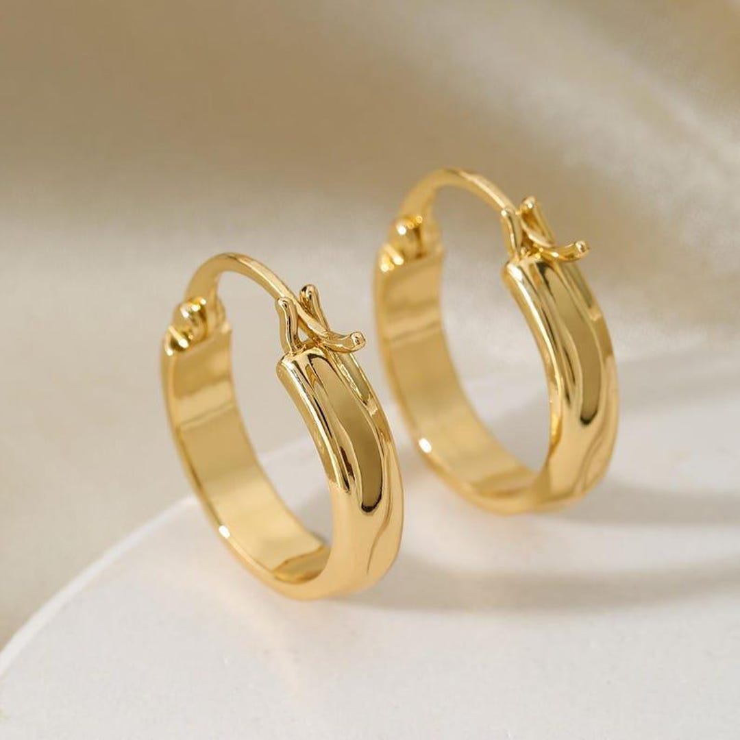 Tiny Stacking Huggie Hoop Earrings | Minimalist Sterling Silver or Gold ...