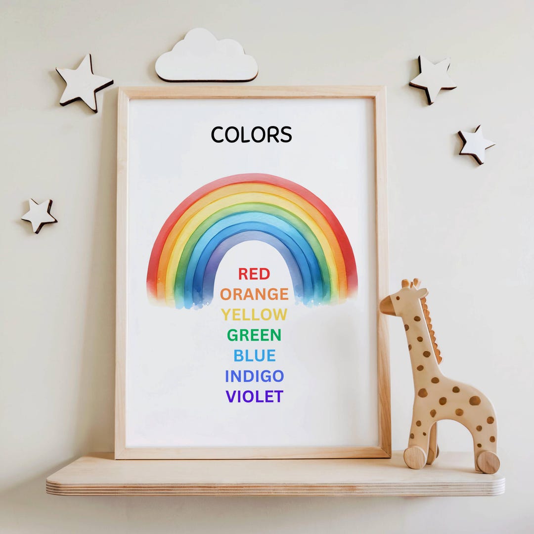 Colorful Wall Art for Kids' Spaces - Printable Rainbow Poster for ...