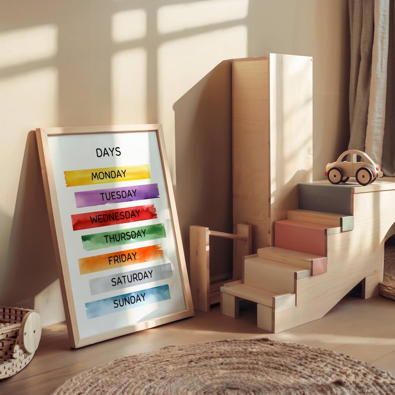 Days of the Week Educational Poster. Classroom, Playroom, Nursery ...