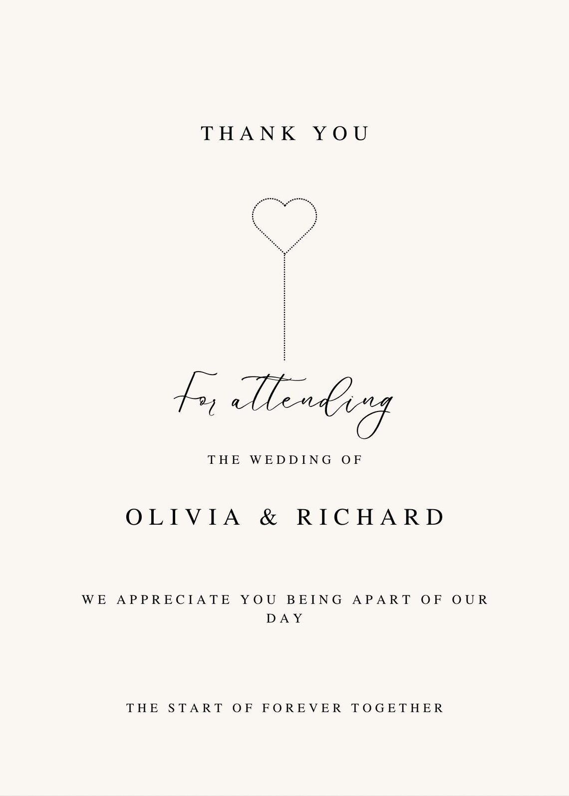Minimalist Wedding Thank You Card Template Elegant Printable Thank You ...