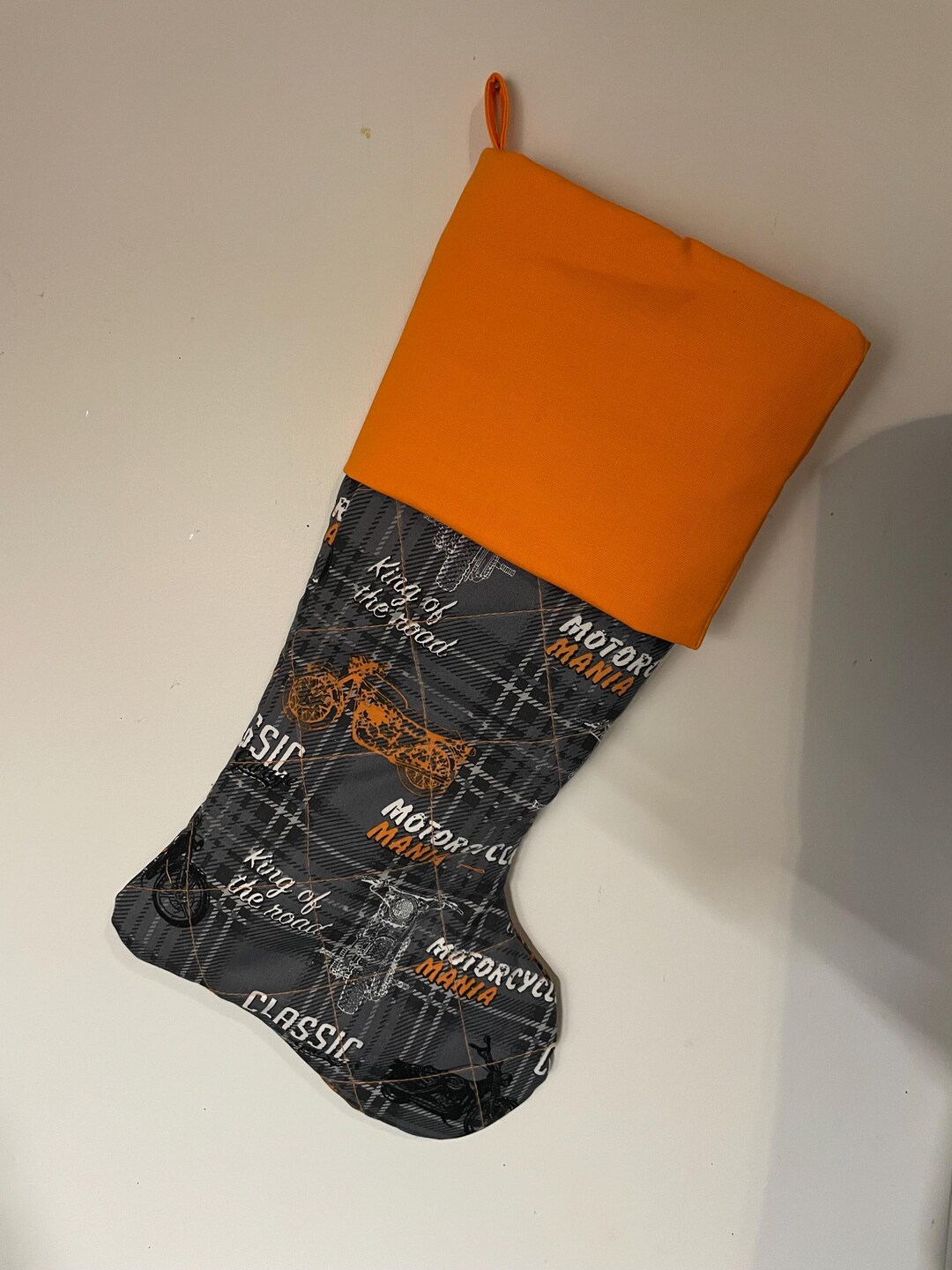 Motorcycle Christmas Stocking, Biker Stocking - Etsy