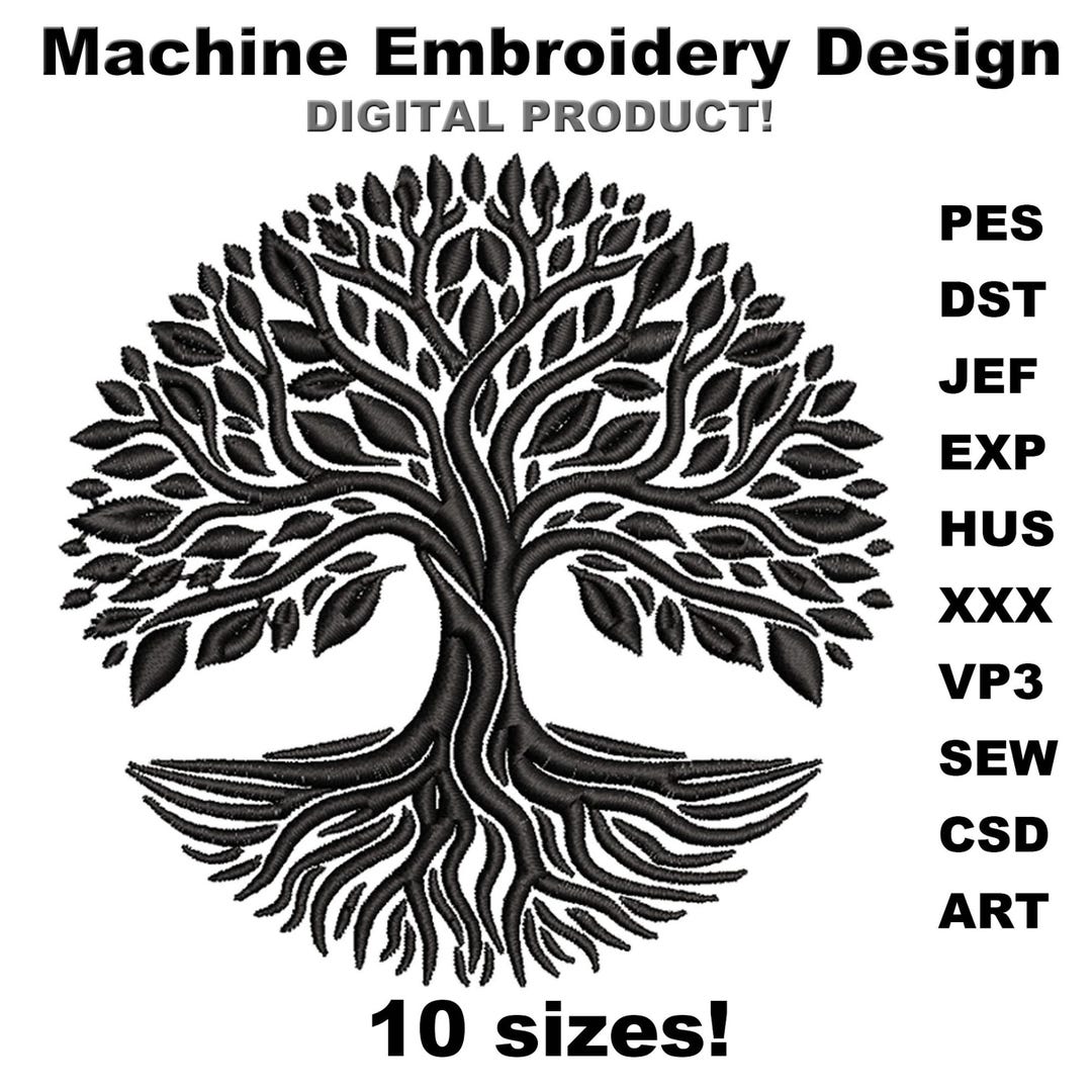 Tree of Life Machine Embroidery Design: 10 Sizes (instant Download) - Etsy