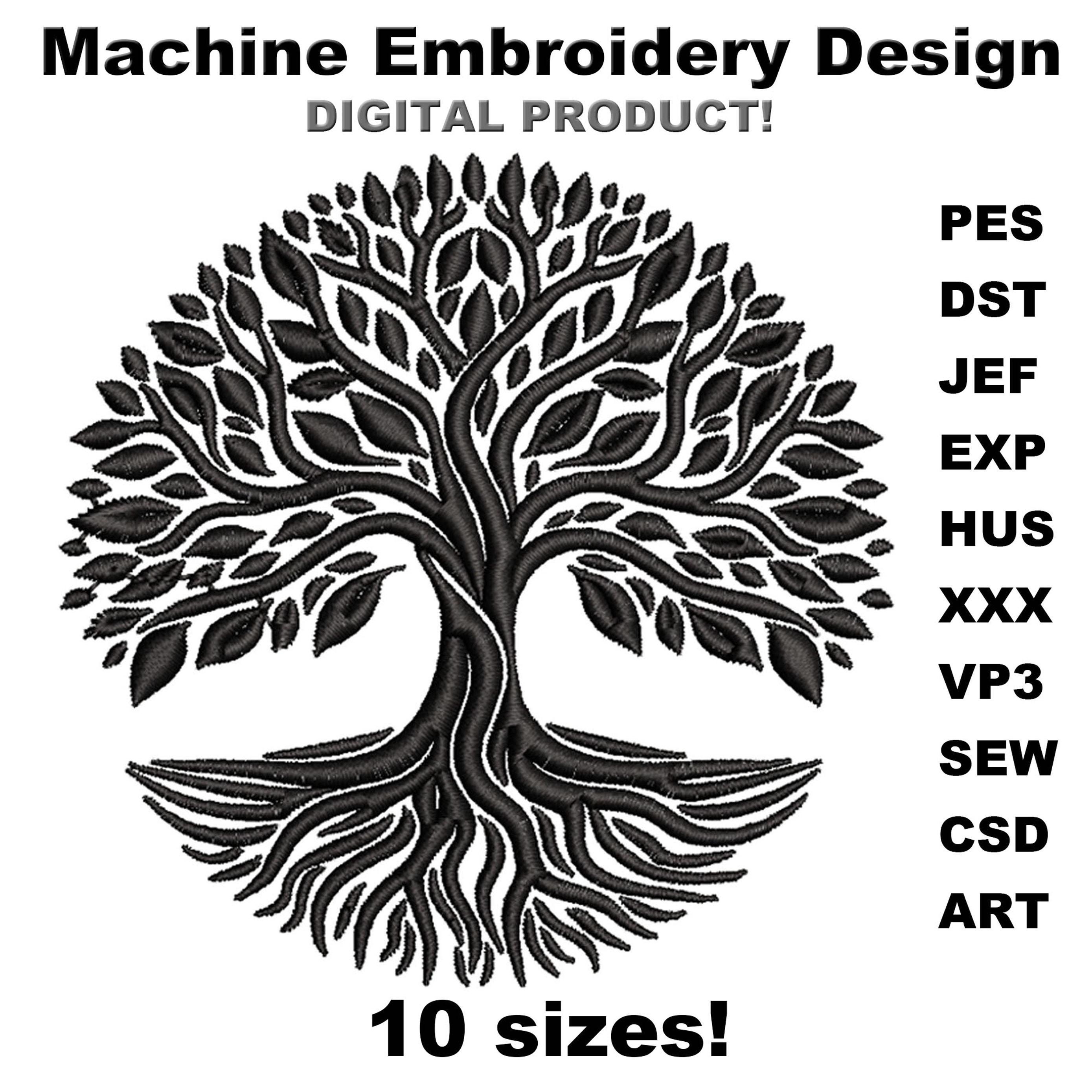 Tree of Life Machine Embroidery Design: 10 Sizes (instant Download) - Etsy