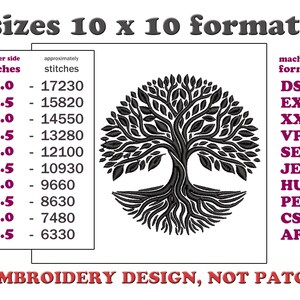 Tree of Life Machine Embroidery Design: 10 Sizes (instant Download) - Etsy