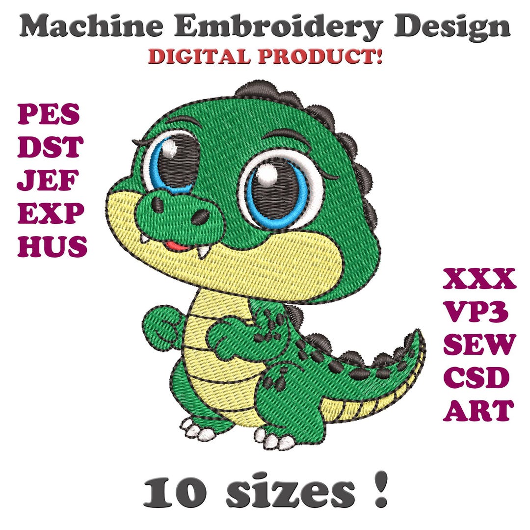 Baby Alligator Embroidery Design, Baby Alligator Machine Embroidery ...