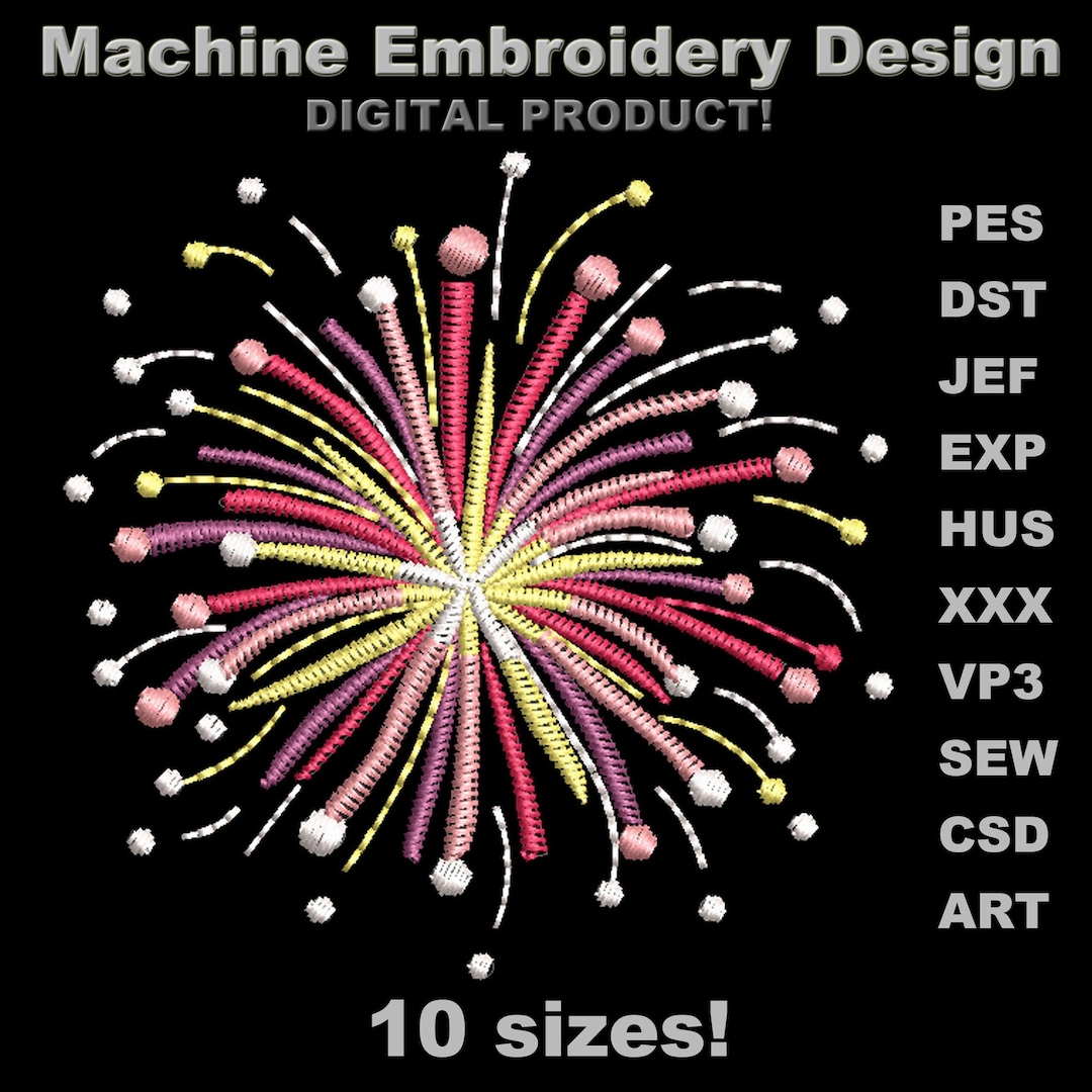 Fireworks Machine Embroidery Design, Firework Embroidery Designs ...